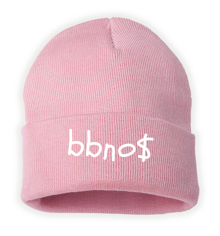 Pink Beanie with Embroidered Font – bbnomerch