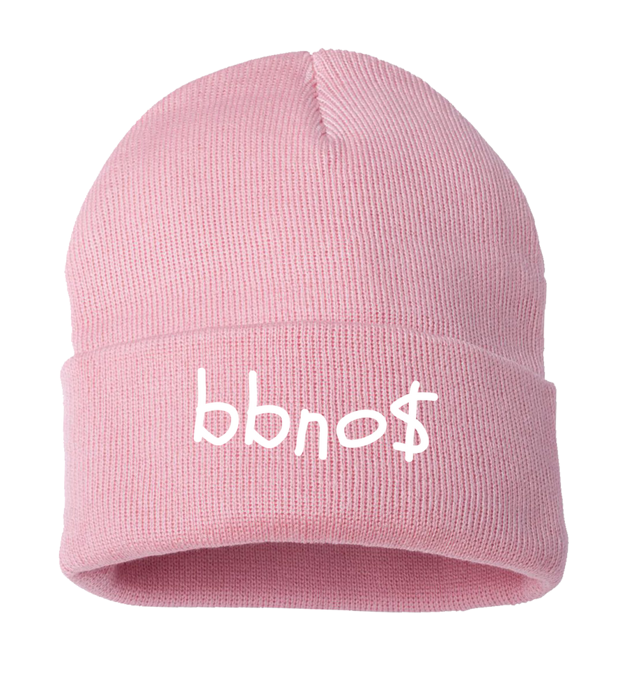 Pink Beanie with Embroidered Font – bbnomerch